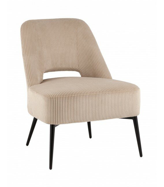 Кресло лаунж Бивона велюр рельефный бежевый
