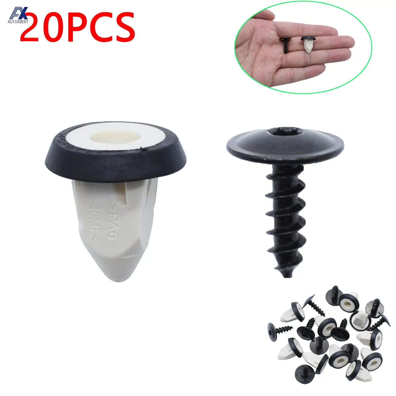 20 шт, винты Torx для брызговика и крепежные зажимы для VW Golf 6 Bora Magotan POLO Audi, диаметр верхней головки 14 мм