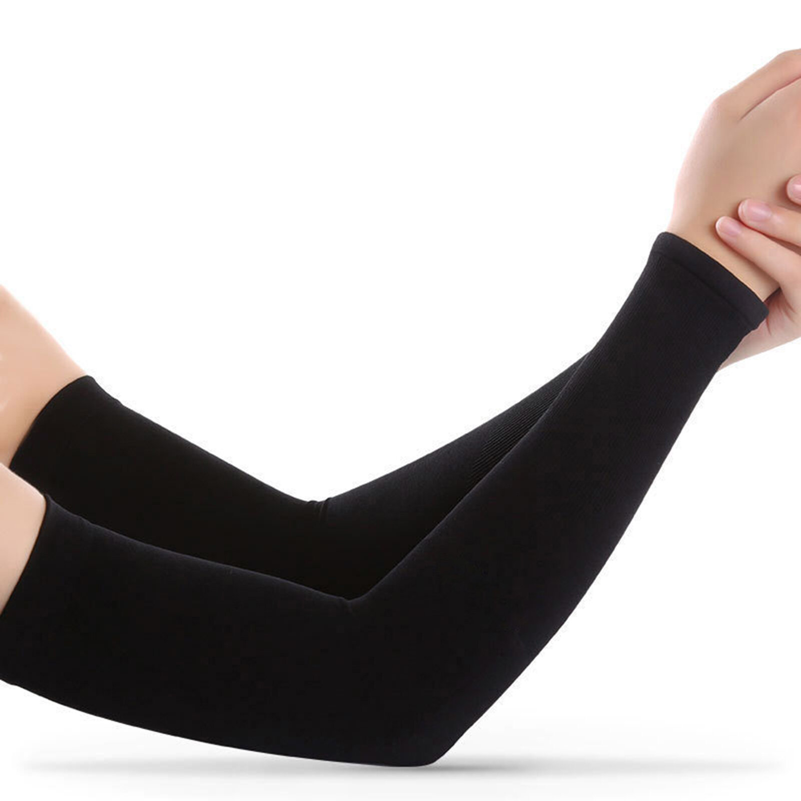 Рукавицы для рук Cooling Arm Sleeves для мужчин и женщин, защита от УФ-лучей, длинные, для циклинга, вождения, бега, гольфа, футбола, баскетбола, 1 пара, цвет: Белый/Черный/Серый, материал: 90% хинлон и 10% спандекс, модель: Type 1/Type 2