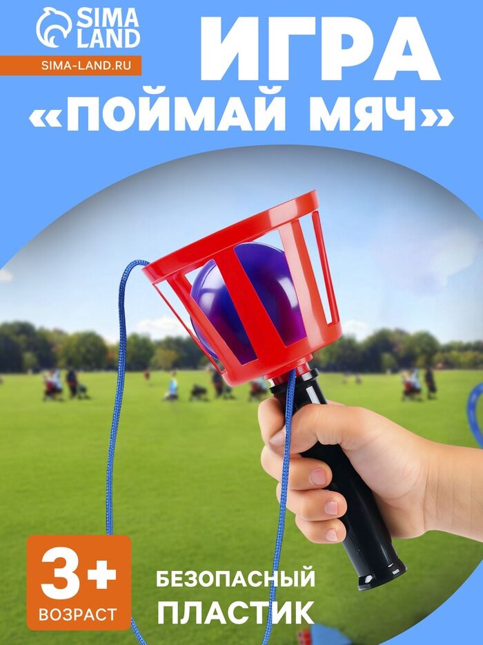 Игра «Поймай мяч», корзинка d=10.5 см, мячик d=7.5 см