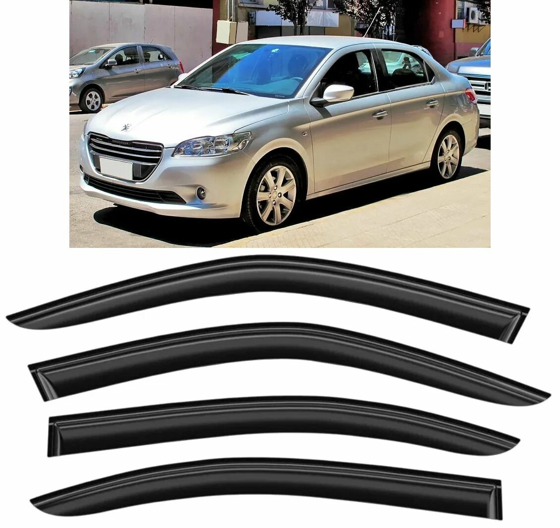 Дефлекторы боковых окон PEUGEOT Пежо 301 седан (2013-2016)/ CITROEN Ситроен C-Elysee (2013-2016)