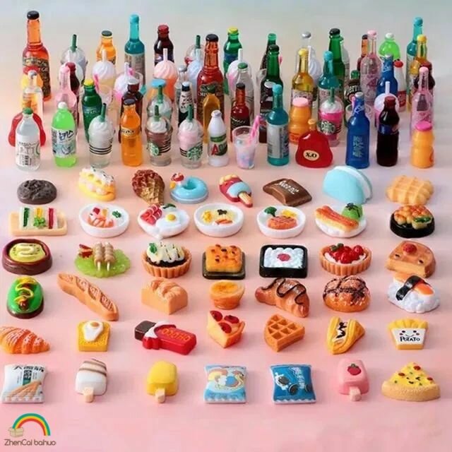Мини-еда, напитки, Барби и шарнирные куклы, игрушки, аксессуары, миниатюрные предметы, подходят для кукольного домика 1:12, кухонные украшения 50шт