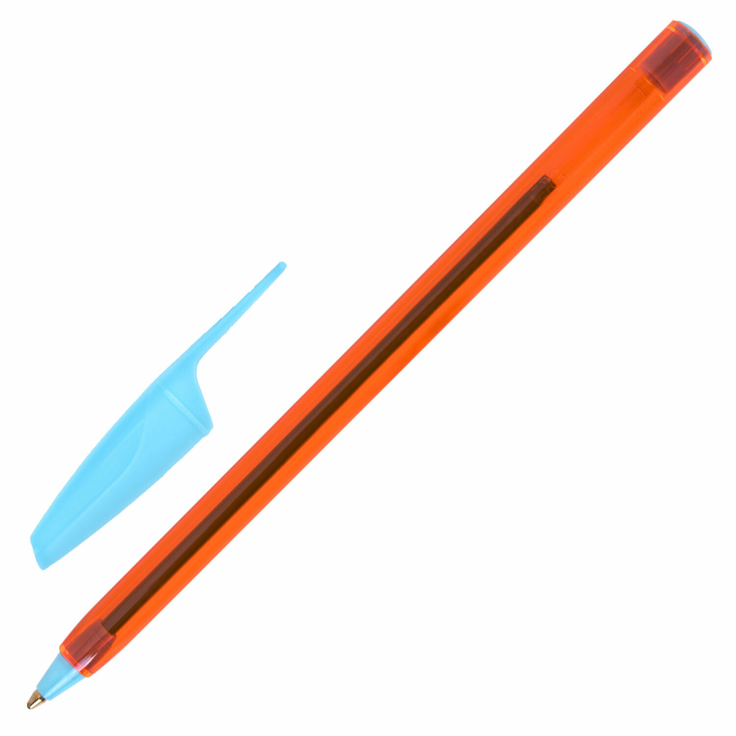 Упаковка 12 шт. Ручки шариковые BRAUBERG X-30 ORANGE, комплект 12 шт, Синие, пишущий узел 1 мм, линия письма 0,5 мм, 144334