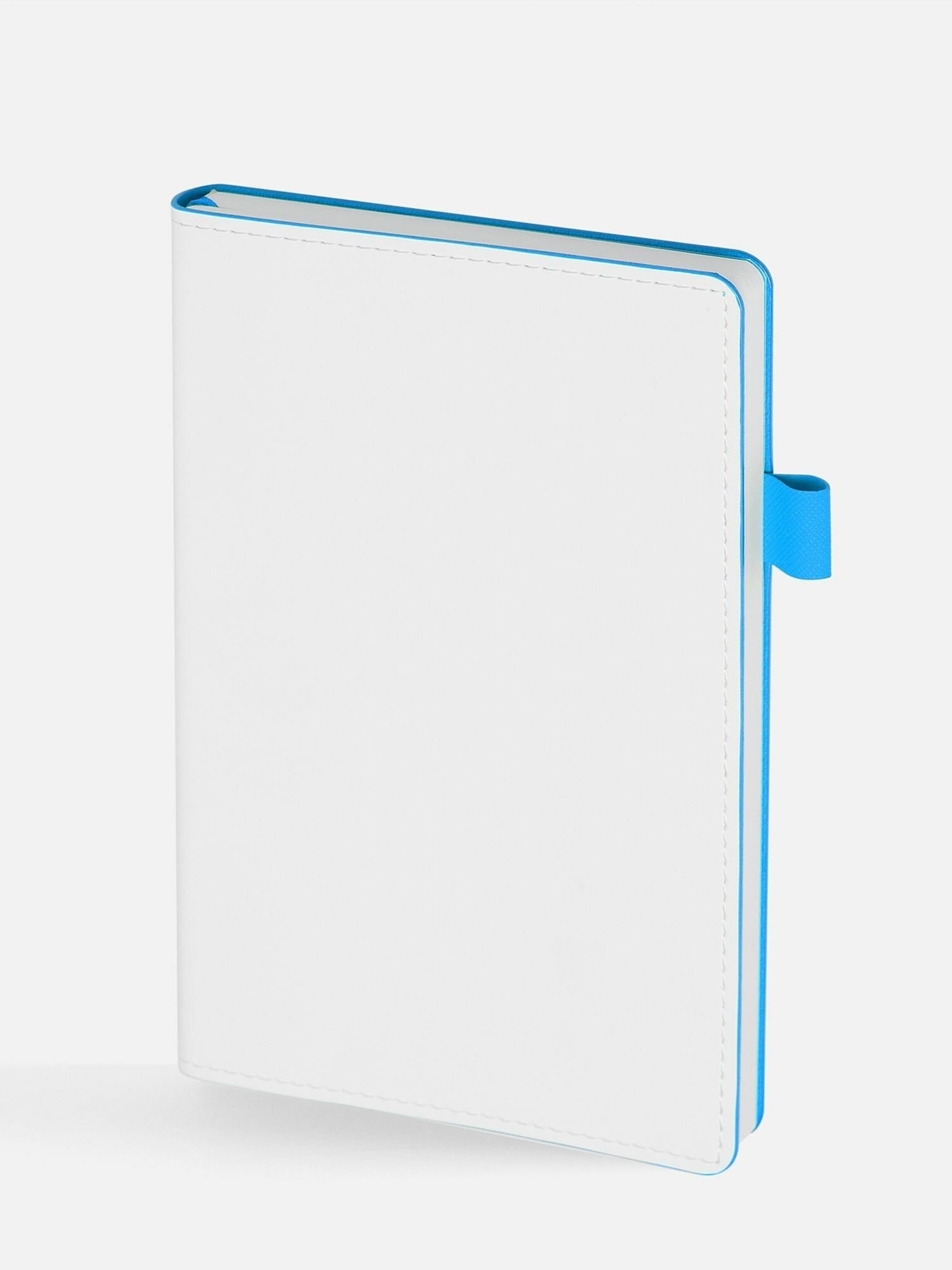 Ежедневник недатированный планер А5, мягкая обложка, для учителя с петлей для ручки, школьный, в офис, White Shall, белый с голубым