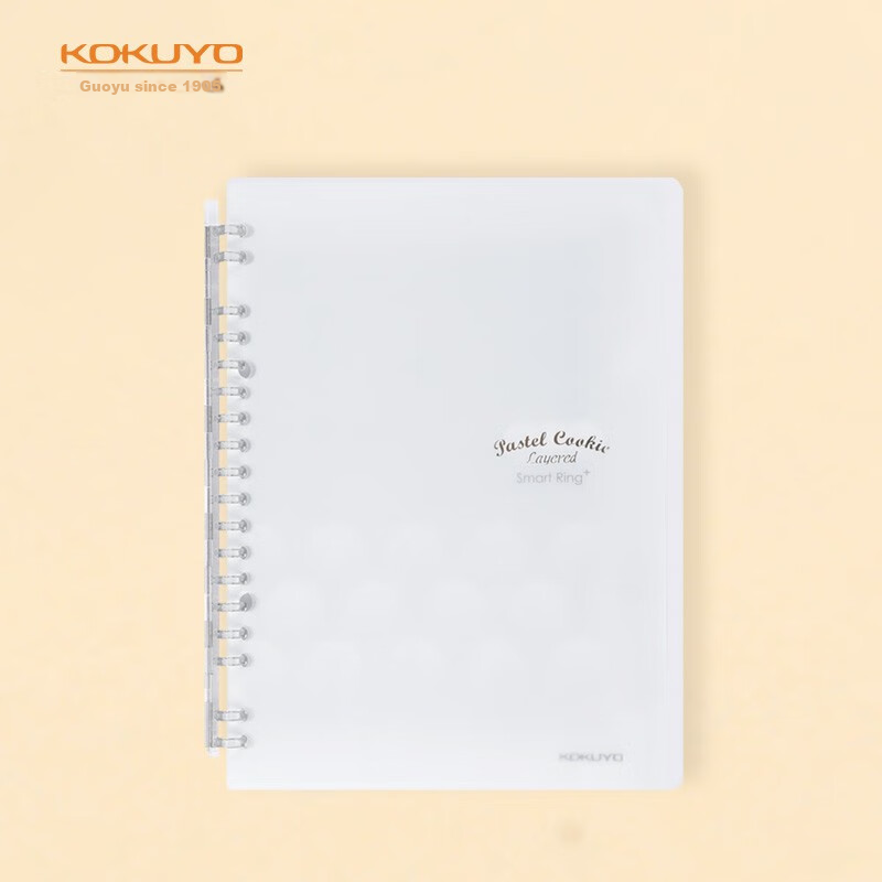 KOKUYO Pastel Cookie Soft Light Smart Ring+ Ultra-Thin Portable A5 Loose-Leaf Notebook Student Notebook Journal, 20 Sheets, Transparent, WSG-RUYP52T