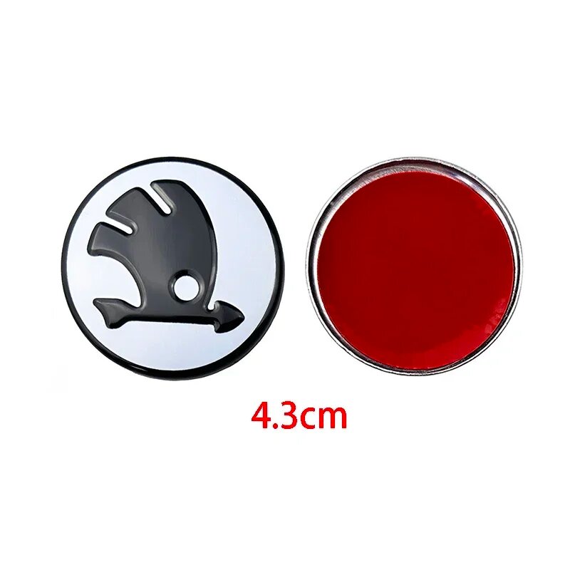 Эмблема на руль автомобиля из алюминиевого сплава 43 мм для Skoda Fabia Karoq Kodiaq Yeti BlackWhite