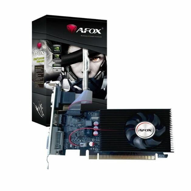 Видеокарта AFOX GeForce GT610 1G (AF610-1024D3L7-V6) - PCI Express 2.0/2.1 x8, 1 ГБ, GDDR3, 64 бит, DVI, HDMI, VGA (D-Sub), GPU 810 МГц