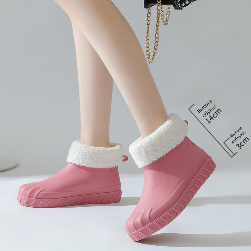 Полусапожки с толстой подошвой из ПВХ, резиновые сапоги, новый стиль, женские, уличные, водонепроницаемые, нескользящие, уличные, длинные, модные резиновые сапоги для женщинРазмер обуви. EU:40