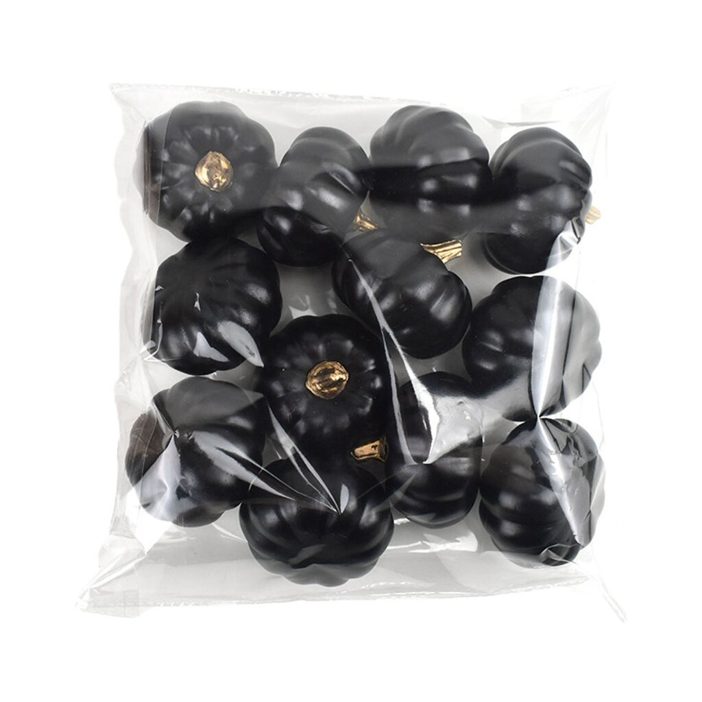 1 упаковка из 12 штук, имитационная модель тыквы для Хэллоуина, черный