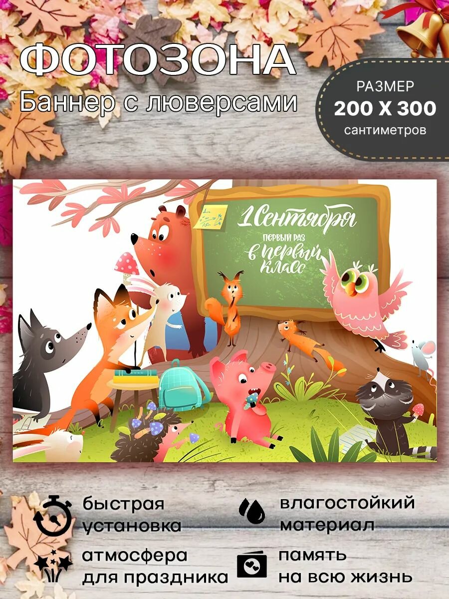 Фотофон "1 сентября", для школьной фотозоны, влагостойкий, 200x300 см