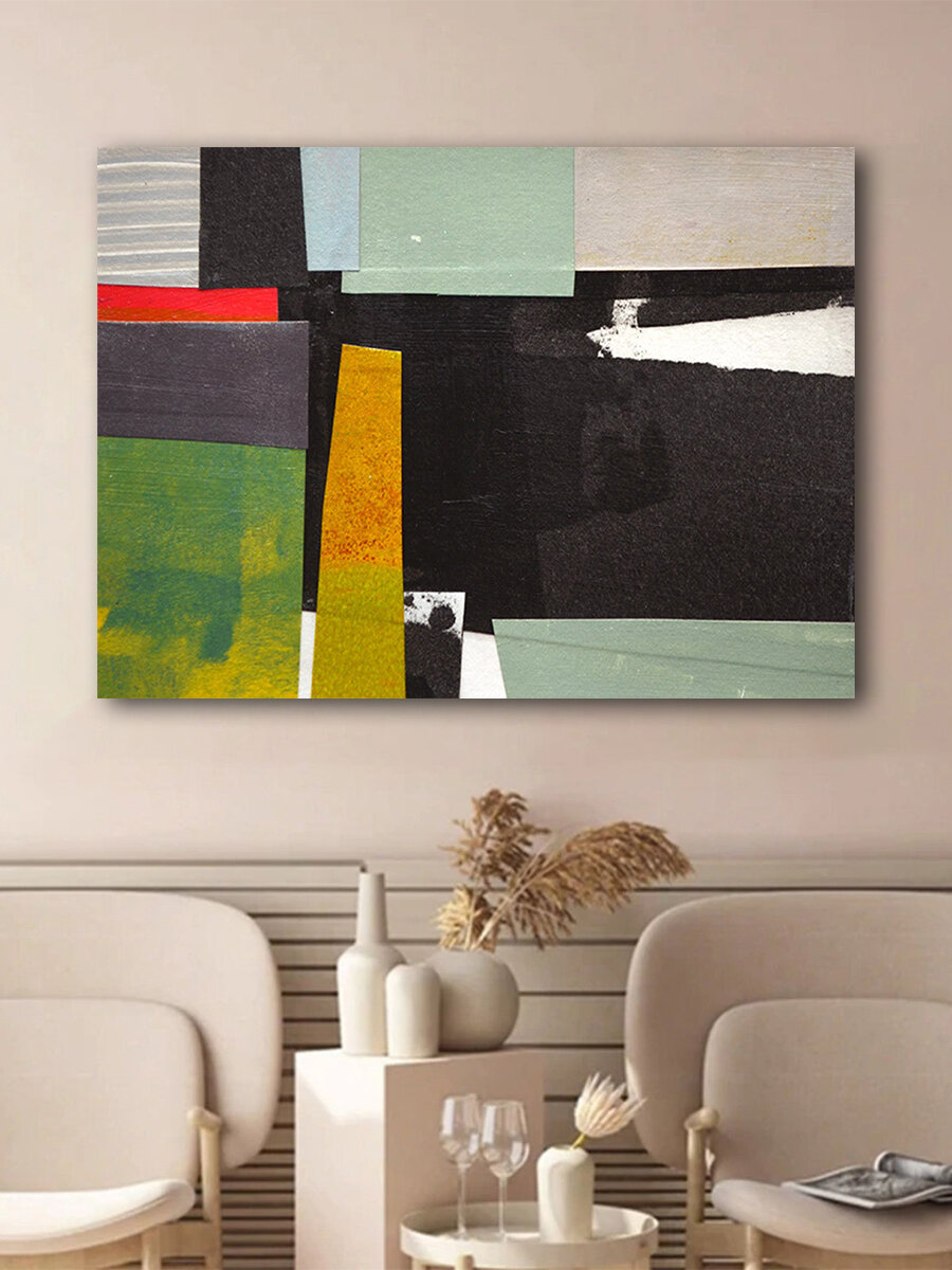 Картина интерьерная абстракция / Лофт, в стиле кубизм, 60х80 см.