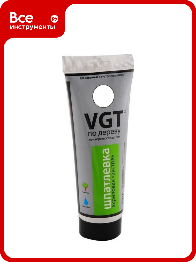 Шпаклевка по дереву VGT Экстра белая, 0.40 кг, туба 11607818