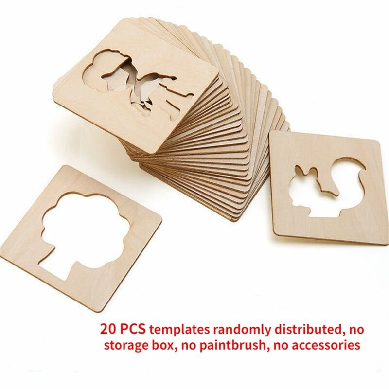 20 штук деревянных трафаретов для рисования Montessori для детей