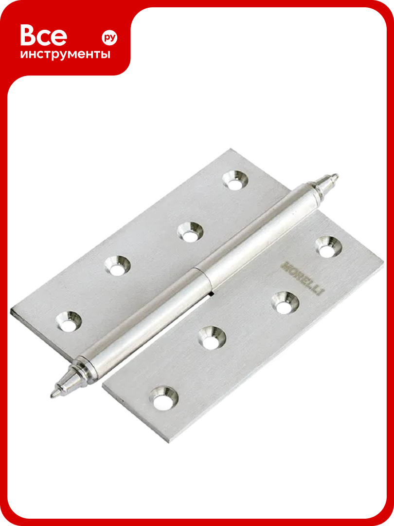 Петля стальная левая с подшипником MORELLI MSN 100x70x2.5 SN L мат. никель 9015107, 40 кг