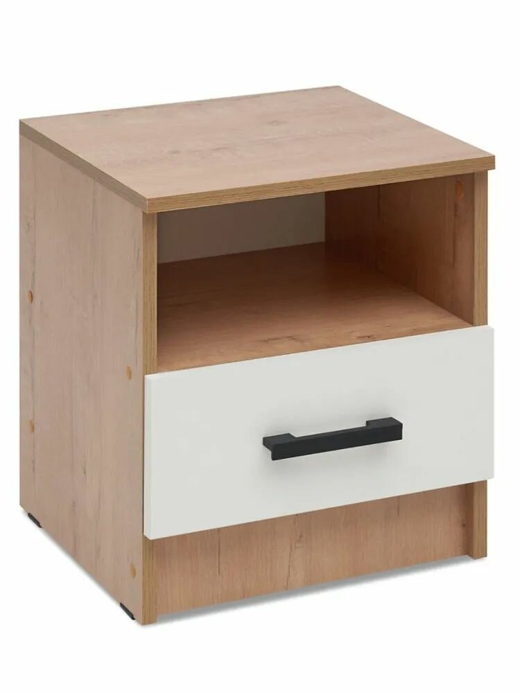 Тумба прикроватная ЭКО Дуб вотан/Белый гладкий