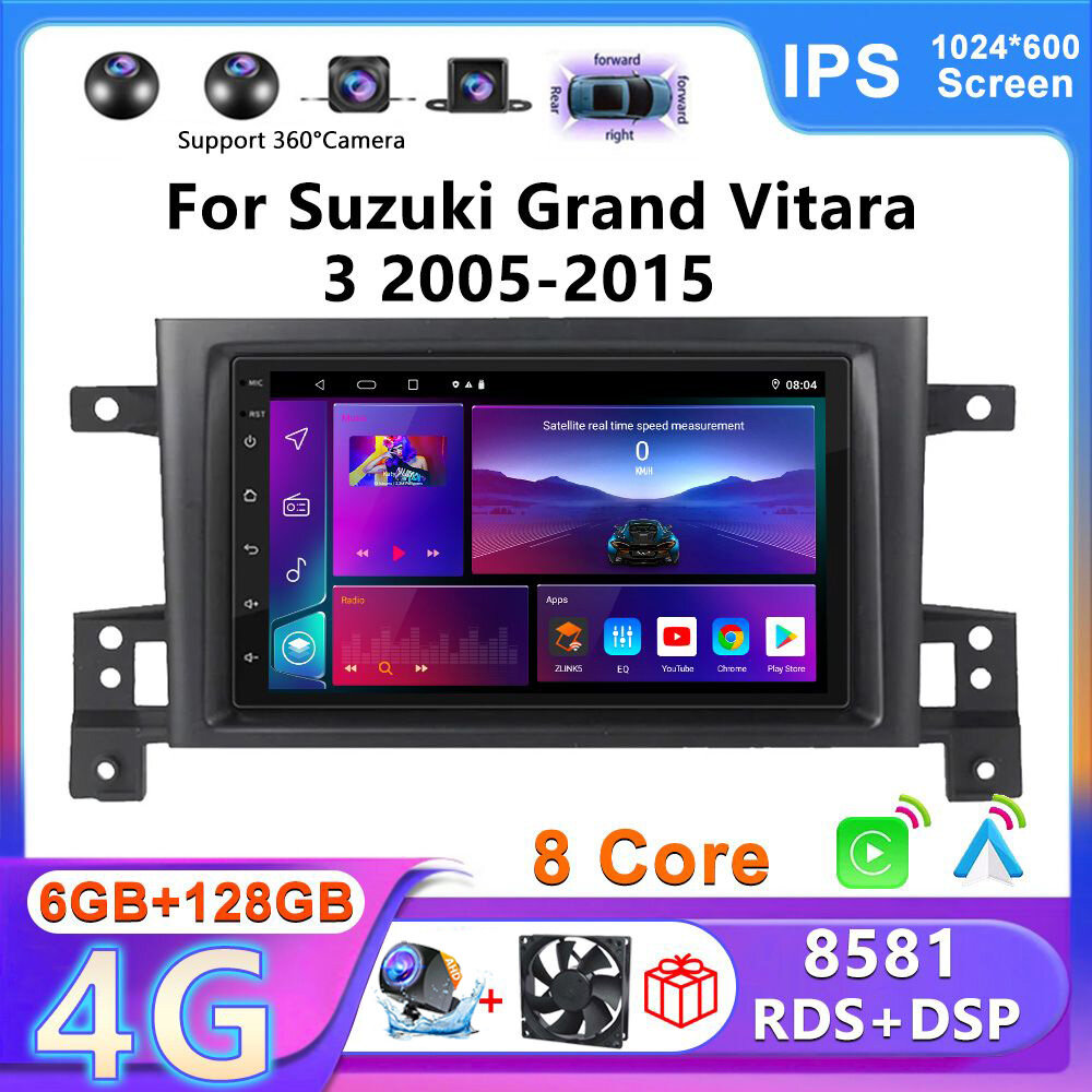 Штатная магнитола Сузуки Гранд Витара/Suzuki Grand Vitara 3 2005-2015 2 DIN-Android Auto-Carplay--Мультимедиа автомабиля Выбрать 7inch - 9inch