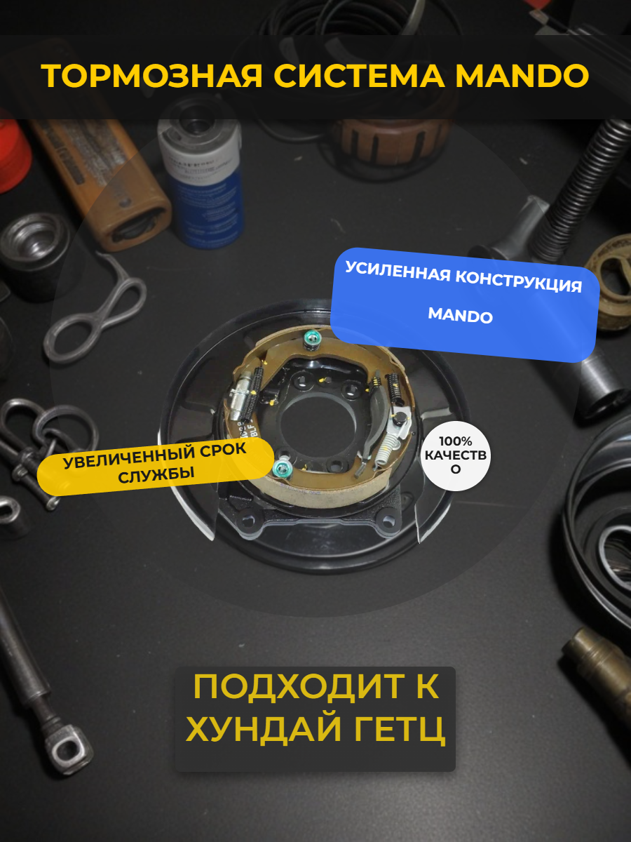 Щит Тормоза Hyundai Getz (02-) Задний Левый (С Колодками) Mando Mando арт. EX583101C810