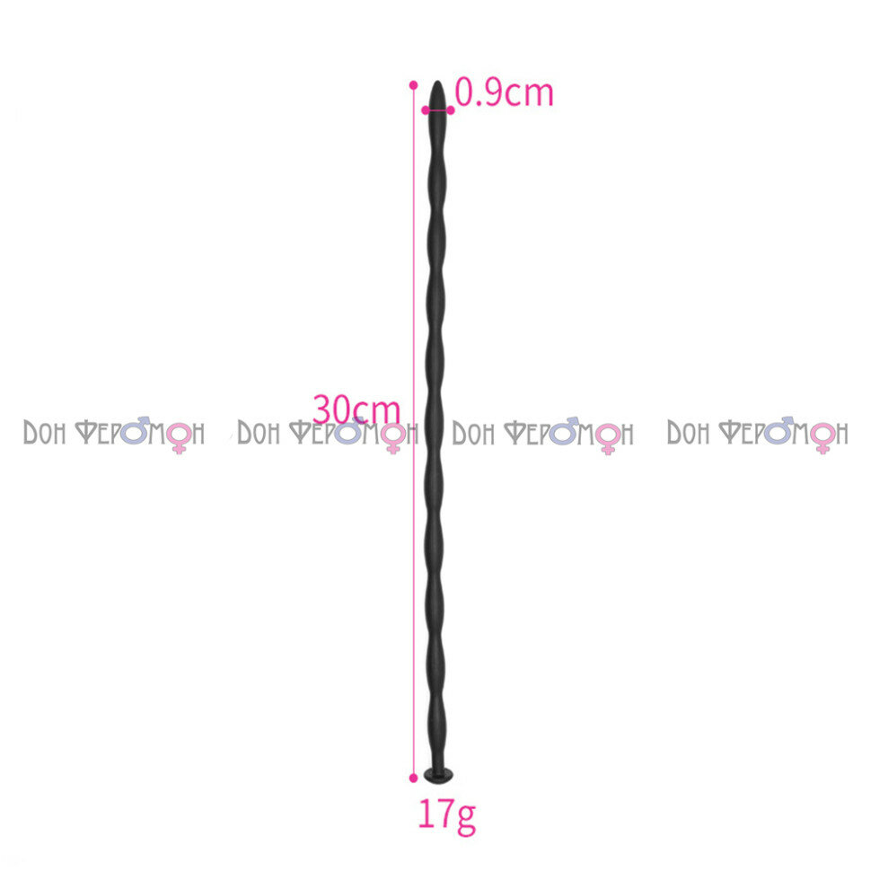 Буж уретральный черный силикон, диаметр 0,9см