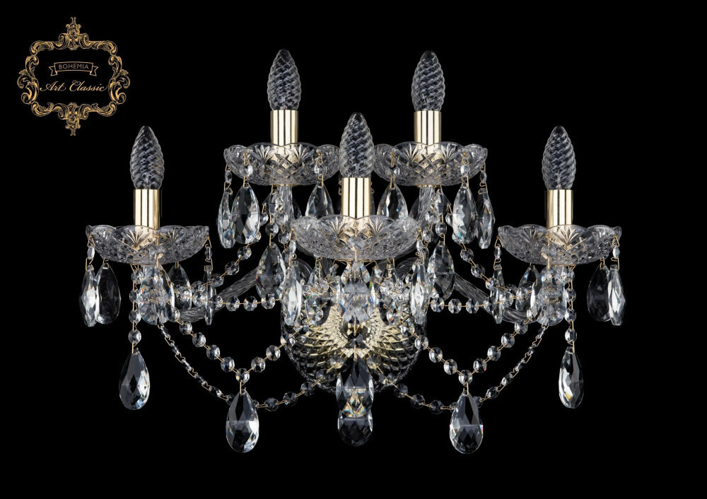 Бра, настенный светильник Art Classic 10.21 10.21.3+2.200. XL. Gd. Sp, E14, IP20, Классический, Барокко