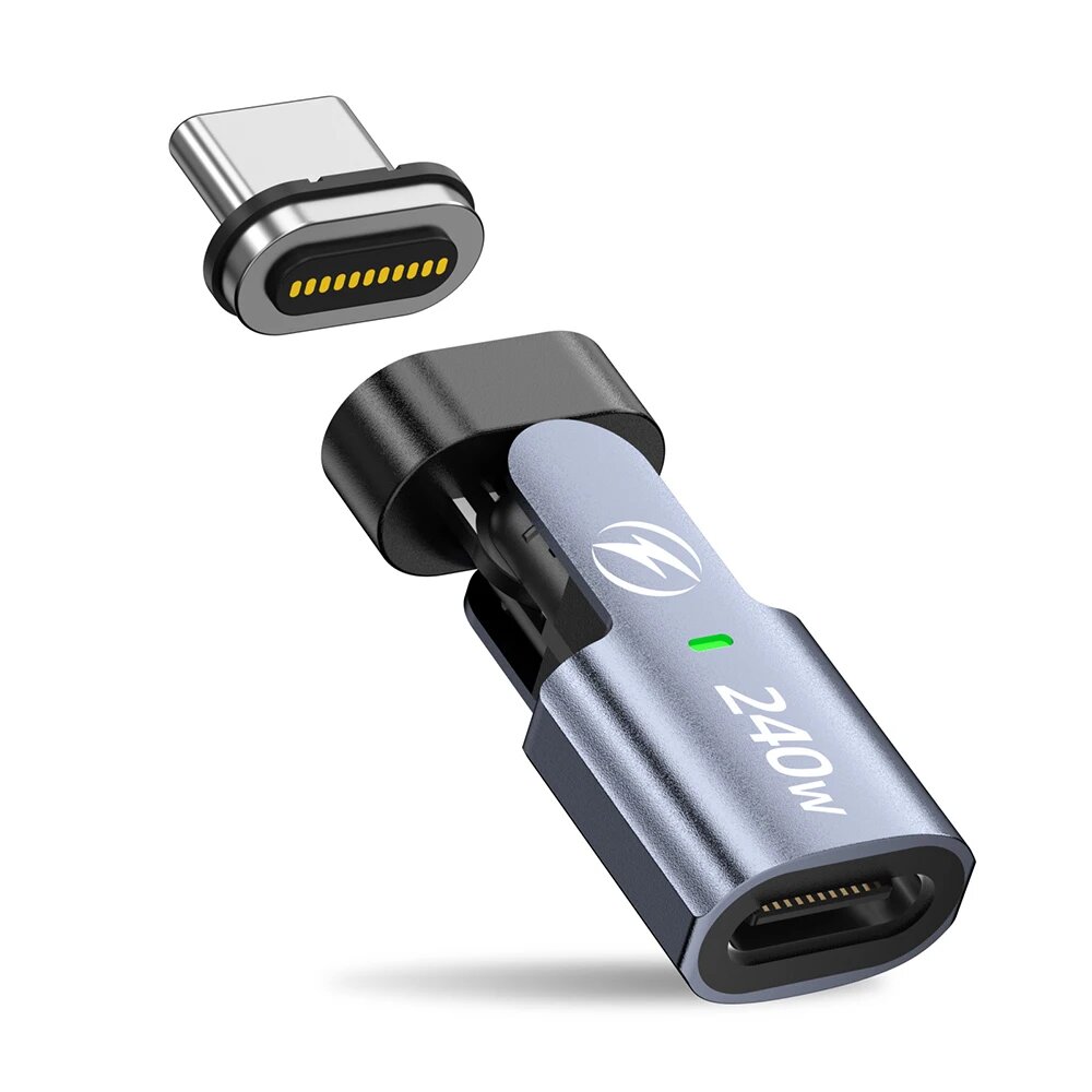 PD240W Адаптер USB C к OTG типа C, вращение на 180 градусов, 5 А, кабель для быстрой зарядки, преобразователь данных для iPhone 16, MacBook, Samsung, Xiaomi, ноутбука
