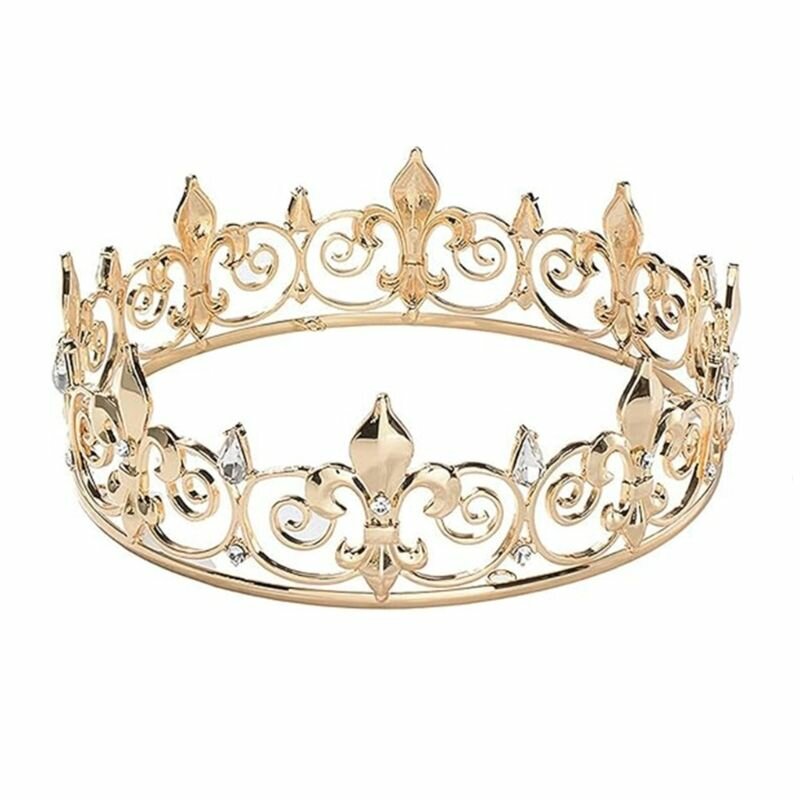 Мужская Корона Из Хрусталя сплава-Золото