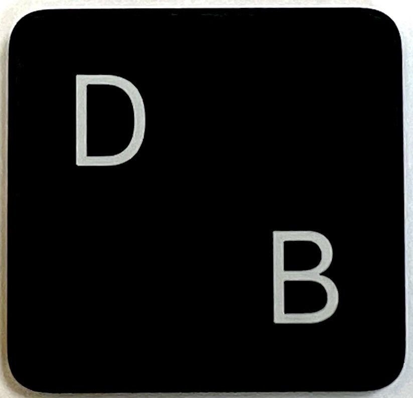 Клавиша, кнопка "D/В" для MacBook Air 13, 15 / MacBook Pro 13, 14, 16, M1 M2 M3 M4 M5 2020-2026, Европейская раскладка-UK/Американская расклада-US, Цвет: Черный