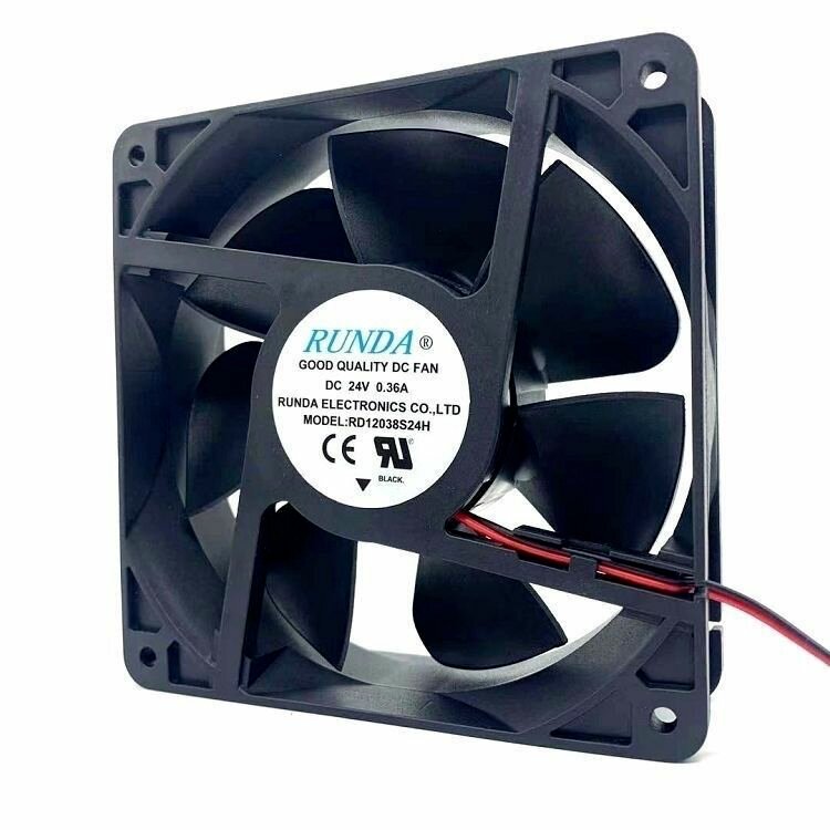 RS1238S24HH Новый квадратный охлаждающий вентилятор 120x120x38мм DC 24V 0.36A