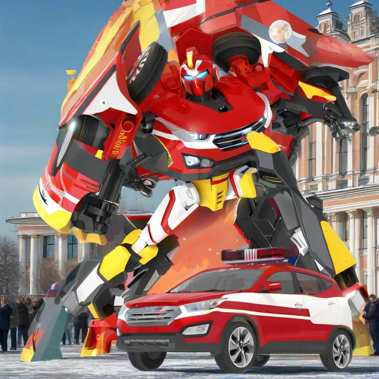 Ace робот трансформер 15 см + игрушечное оружие