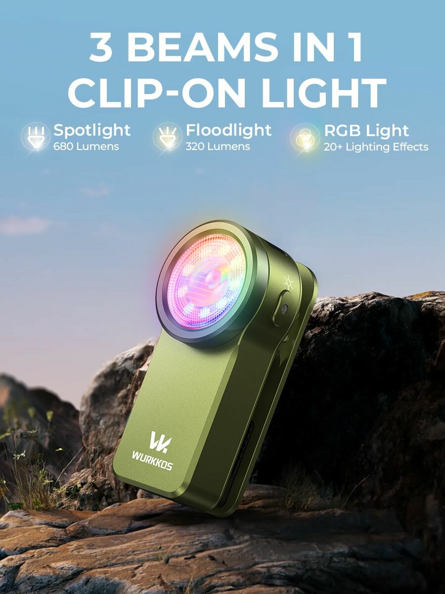 Wurkkos HD03 Mini 6000K RGB Clip 680LM Фонарик EDC Torch Прожектор и фара для прожекторов