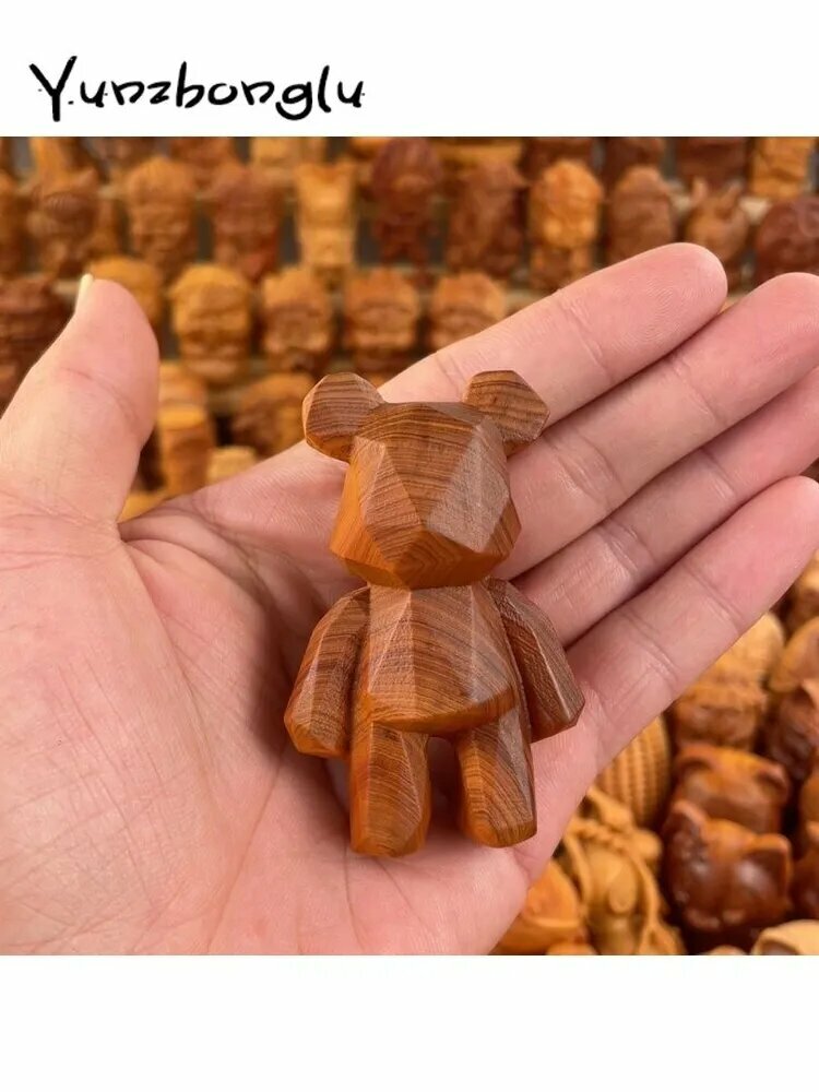 Yunzhonglu Статуя "Грубый медведь", Натуральная древесина, Туя восточная, Резьба по дереву