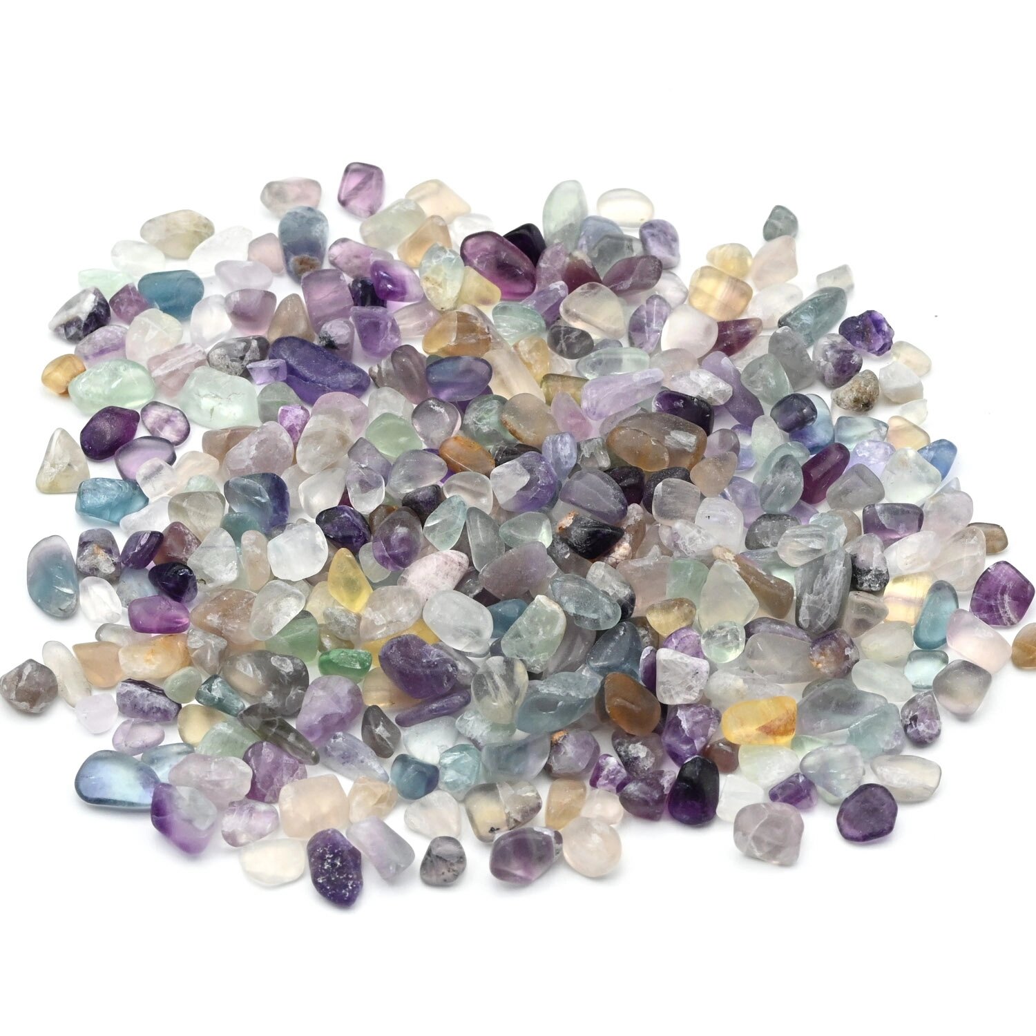 Флюорит галтовка фракция 5-10мм, упаковка 100г .