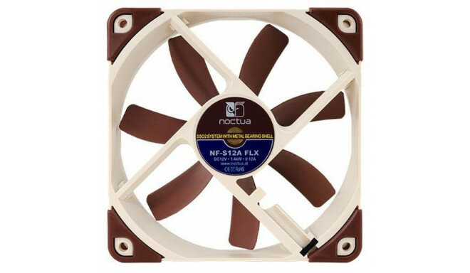 Корпусный вентилятор Noctua NF-S12A FLX (NF-S12A FLX) - 120mm 1 вeнтилятор для корпуса, 1200 об/мин, 17.8 дБ, 3-pin