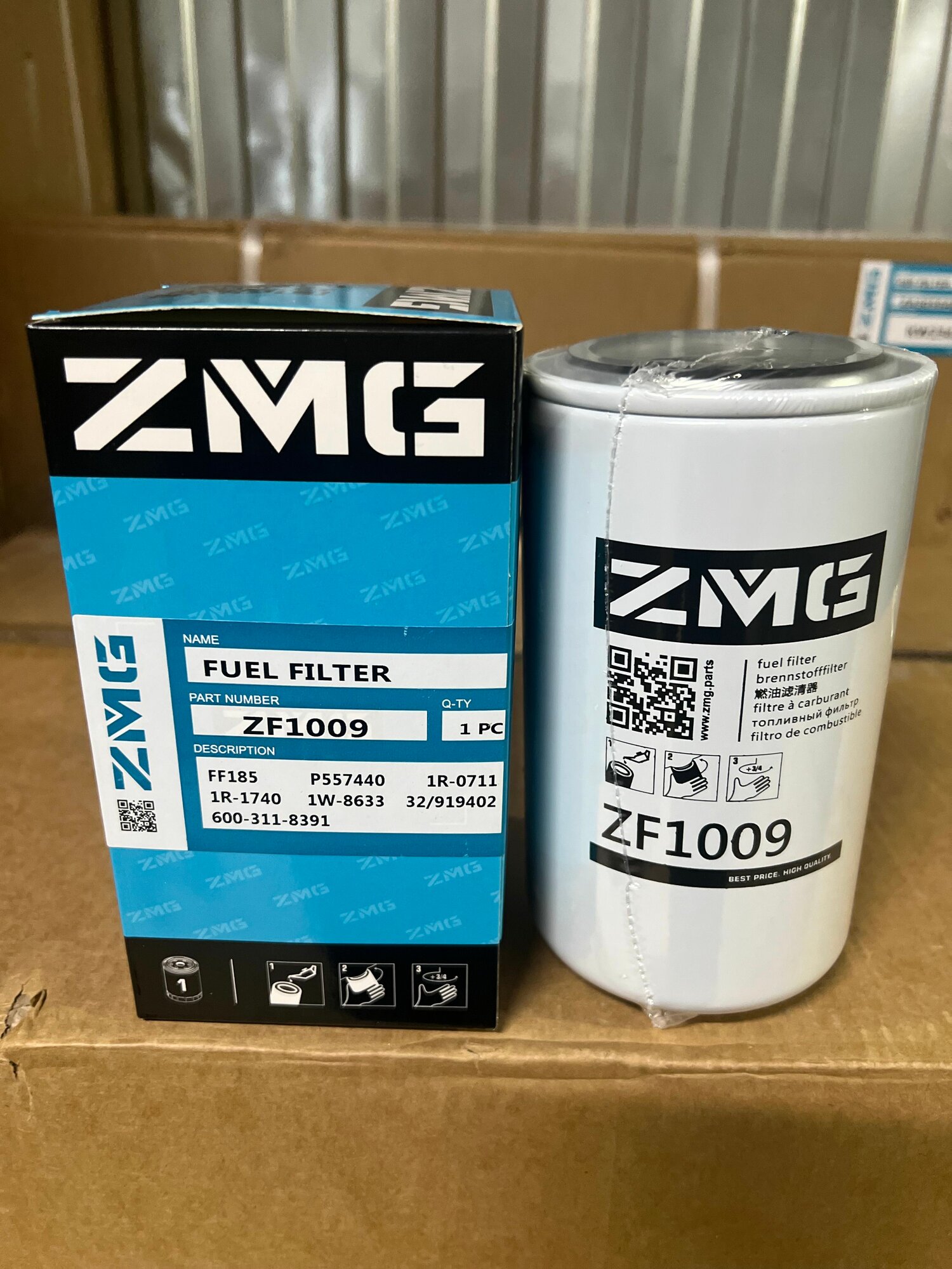 Фильтр топливный ZMG ZF1009 (ST20704; ST20815; FF185; 32/919402; XJAF03012) JCB Caterpillar Nissan, Komatsu John Deere