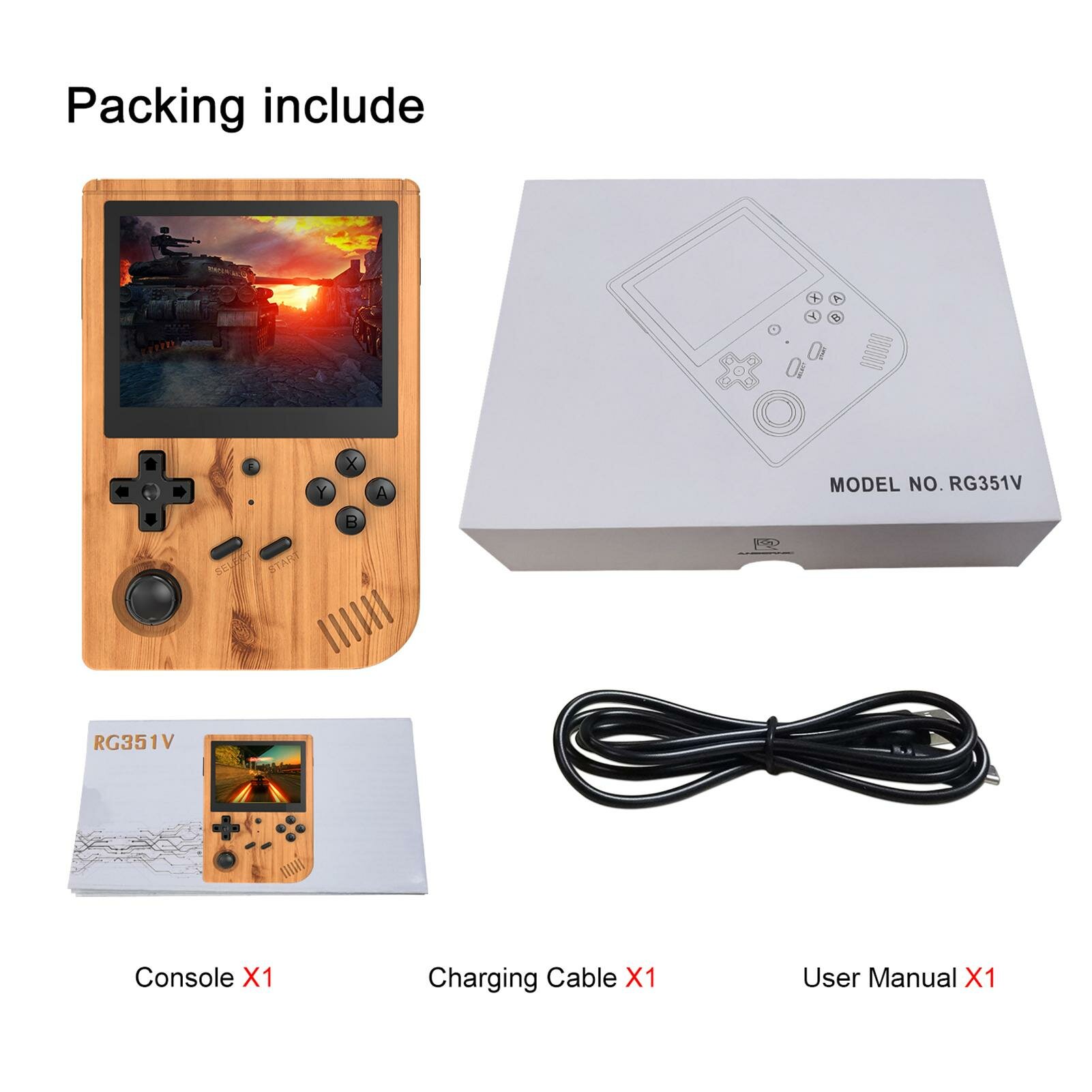 RG351V Handheld Game Console Open Source System RK3326 Chip Retro with 5000/7000/15000 Classic Games 3.5 Inch IPS Screen