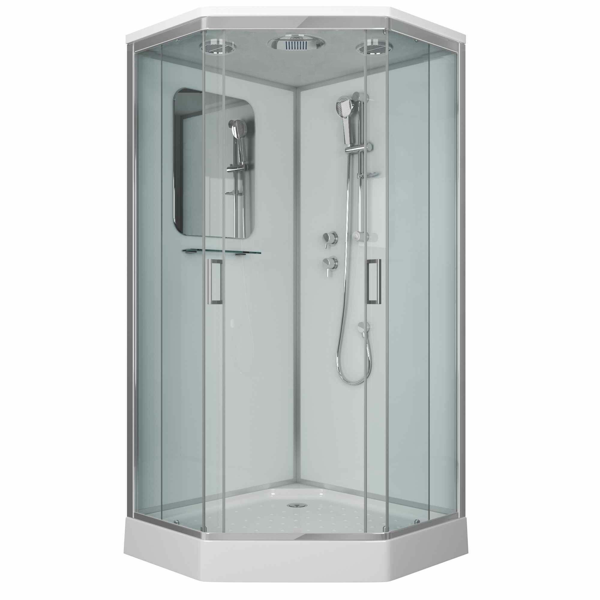 Душевая кабина Niagara Premium NG-6002-01D (100х100х220) низкий поддон(16 см), стекло прозрачное,4 места