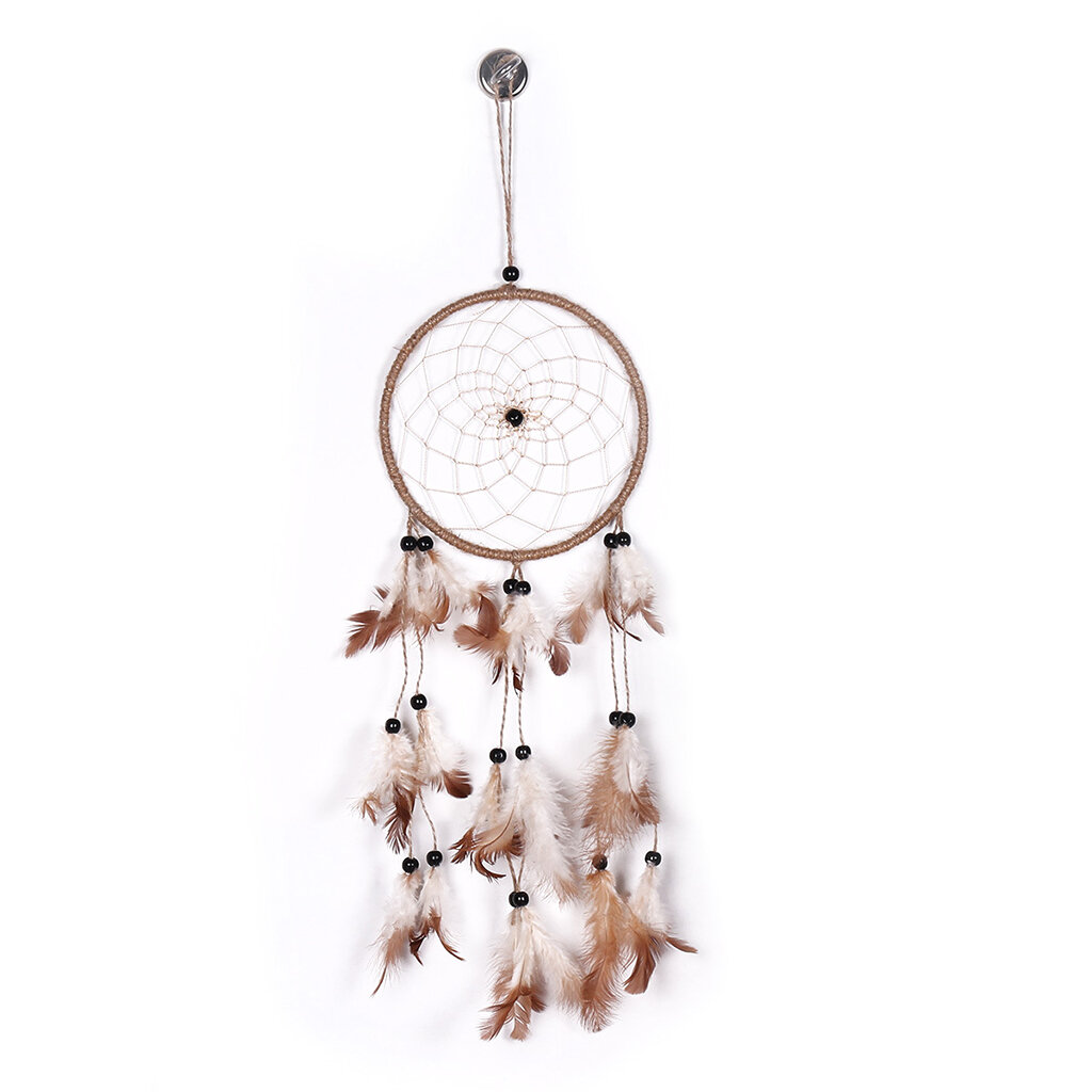 Ловец снов с Кольцом из Бисера Ручной Работы Традиционное Перо, Висящее На Стене Автомобиля Дома