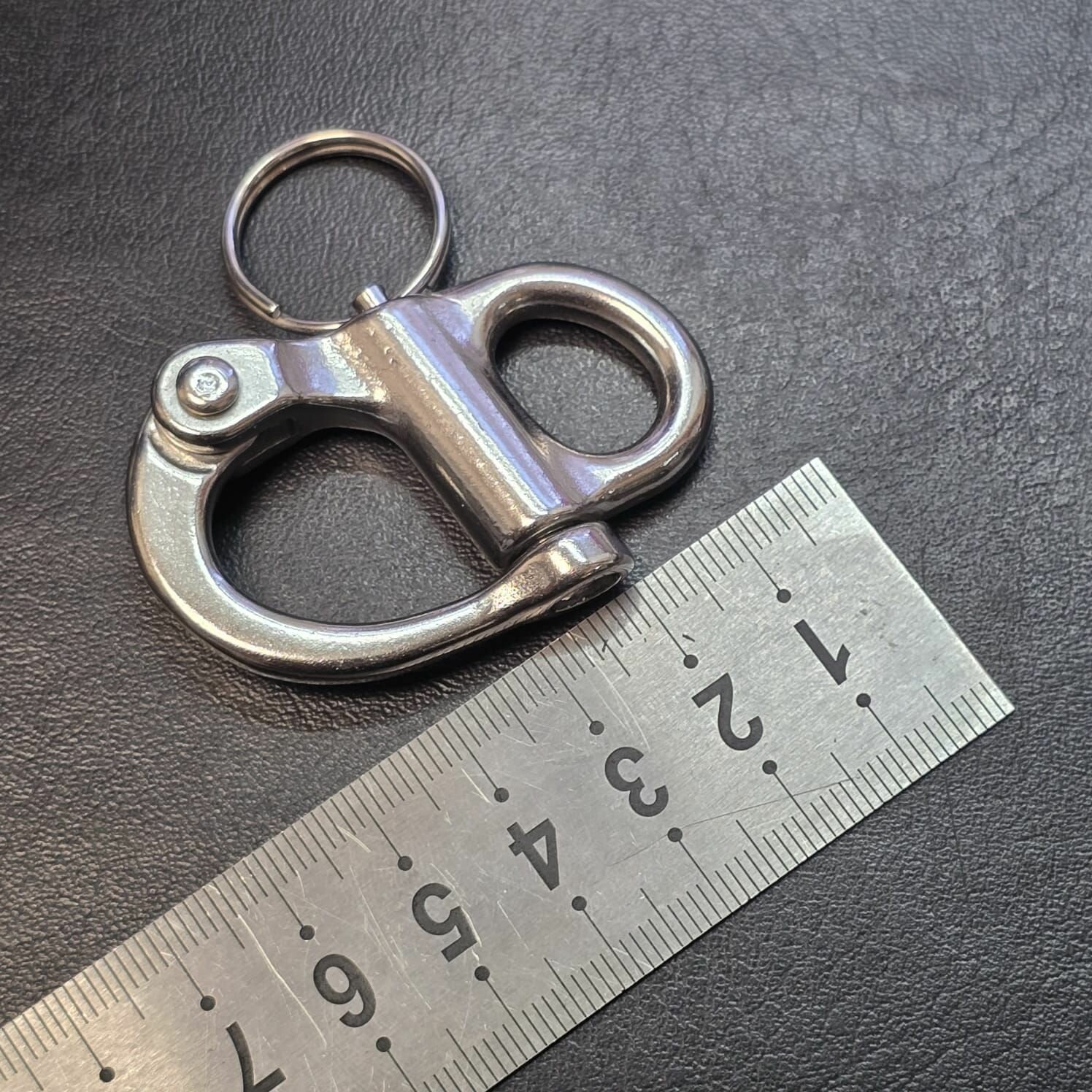 Яхтенный карабин-самосброс, нержавеющая сталь, 52мм 2 шт