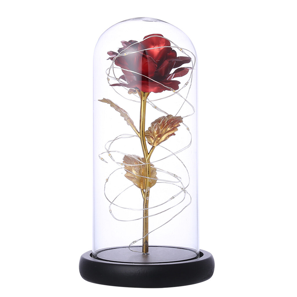 BZ1146-W розовая лампа из красной золотой фольги, розовая лампа со стеклянной крышкой