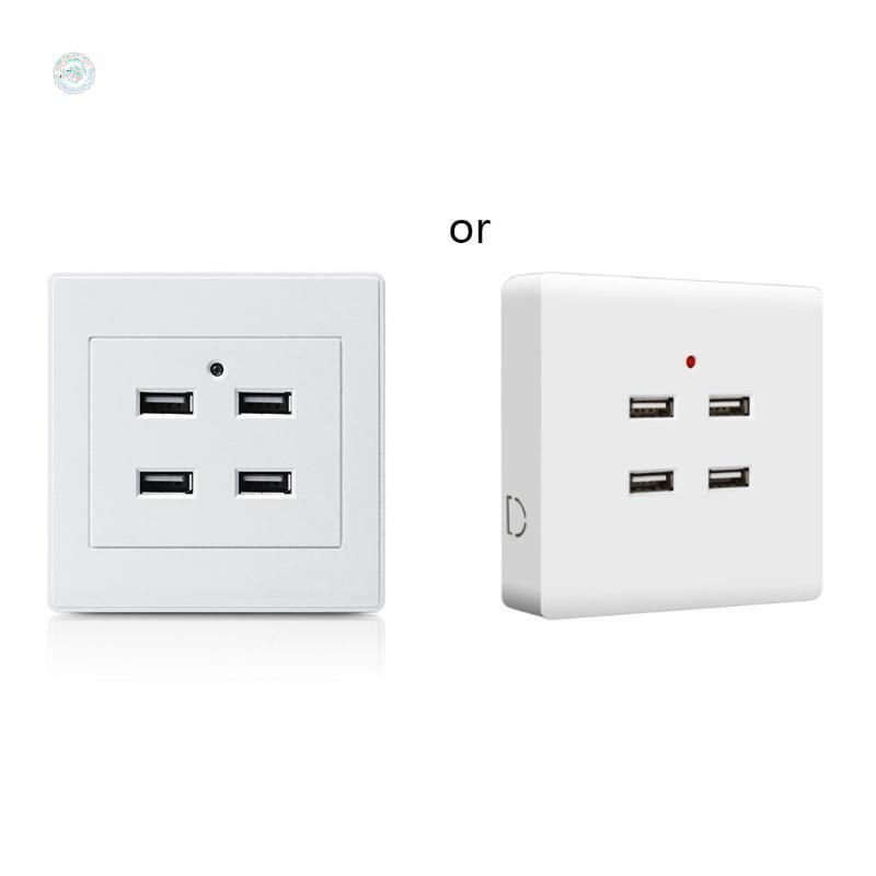 Настенная USB-розетка с 2/4 портами, универсальное зарядное устройство для смартфона, фотоаппарата и цифровой техники, безопасная и быстрая зарядка для дома, офиса и гостиницы