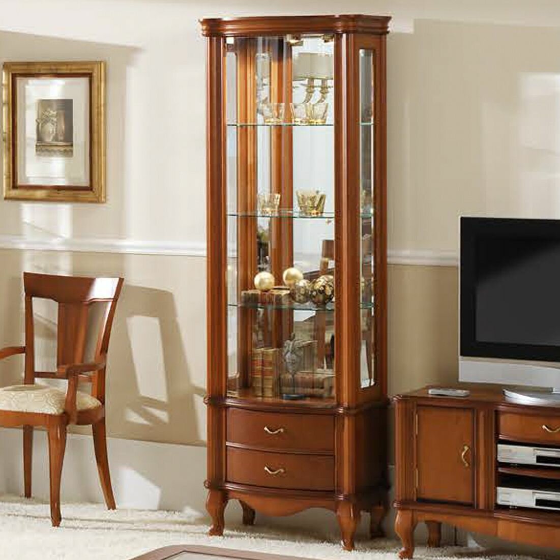 Шкаф-витрина Disemobel Classic 917 64х39х196 см, Cerezo-5