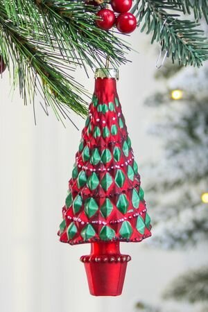 Ёлочная игрушка ёлочка-шотландочка, стекло, 13 см, EDG 684936-74