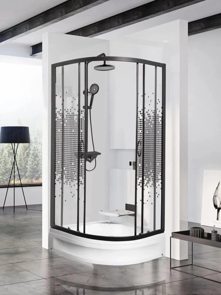 Мономах ДУ 80/180 МЗ BL Душевое ограждение с поддоном