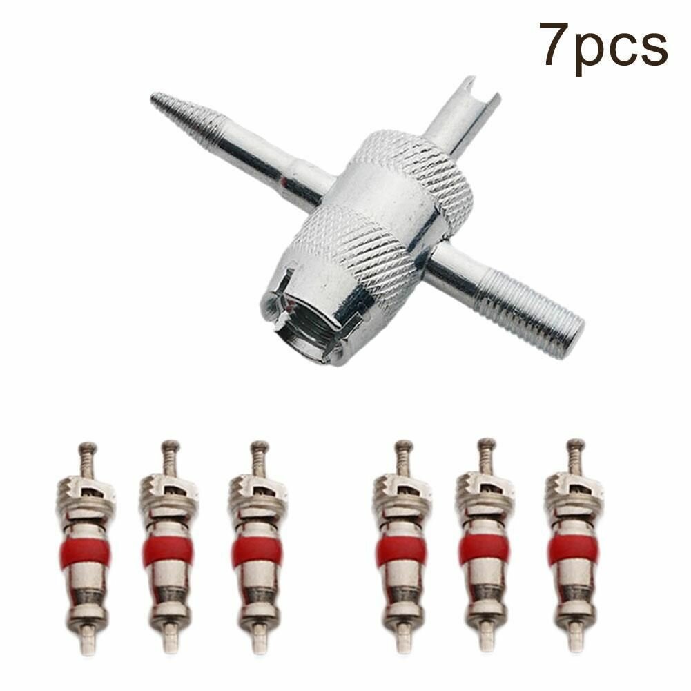 Золотник вентиля автомобильный короткий, Ключ для вентилей шин