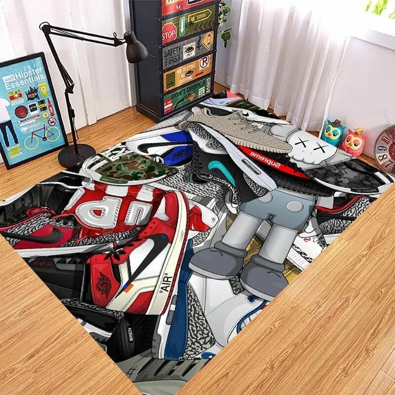 Ковер безворсовый "Любимые кроссовки Air Jordan моей бабушки." 40x60см.