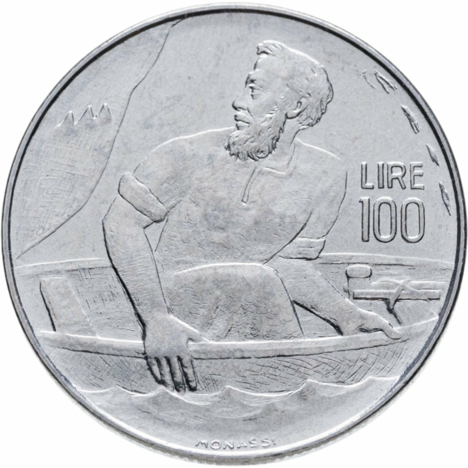 Сан-Марино 100 лир lire 1972, Сталь, в сохранности UNC