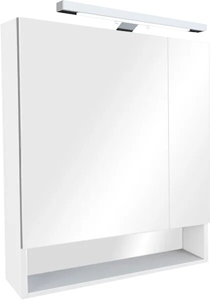 Зеркало-шкаф Roca Gap 80 с подсветкой, с боковыми полками, 80 см, белое, в современном стиле, зеркало настенное в ванную