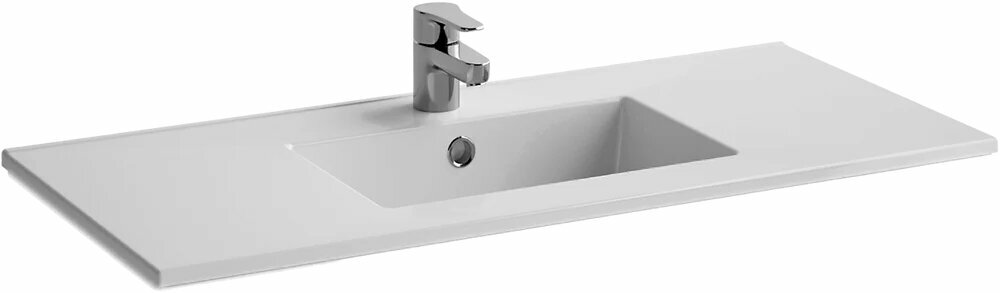 Мебельная раковина Jacob Delafon Ola EXUA112-00 101 фарфоровая, раковина для ванной, со сливом-переливом, белая, прямоугольная
