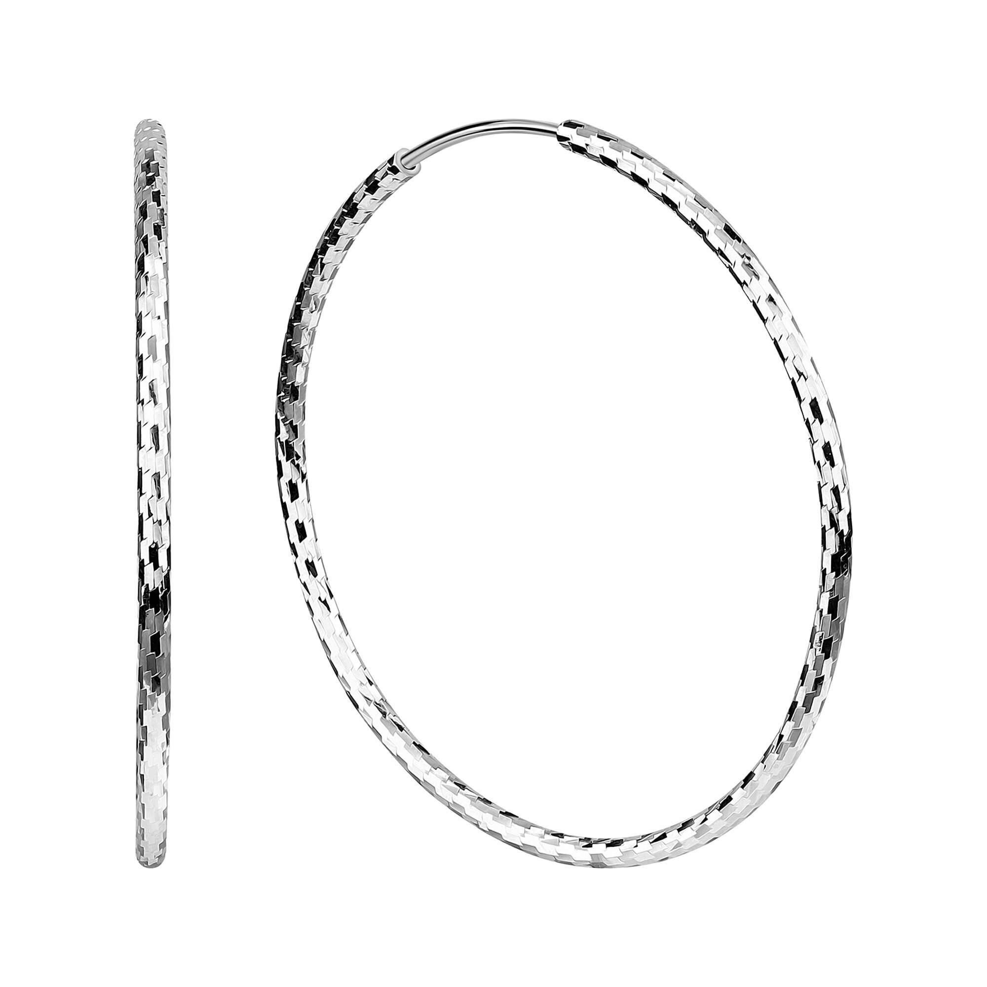 Серьги конго, серебро, 925 проба, родирование
