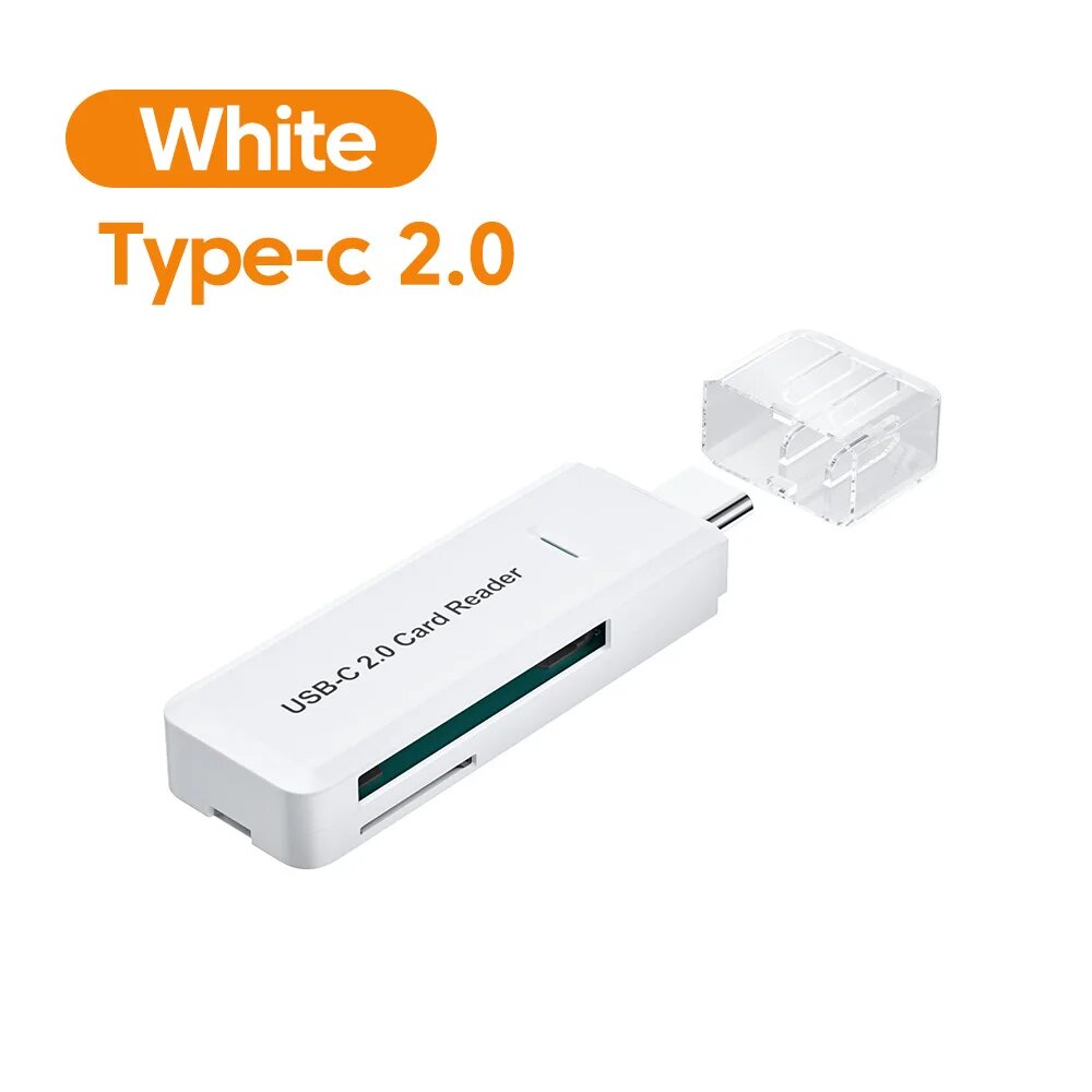 Многофункциональный кардридер 3 в 1 USB 3.0 черный white type c 2.0