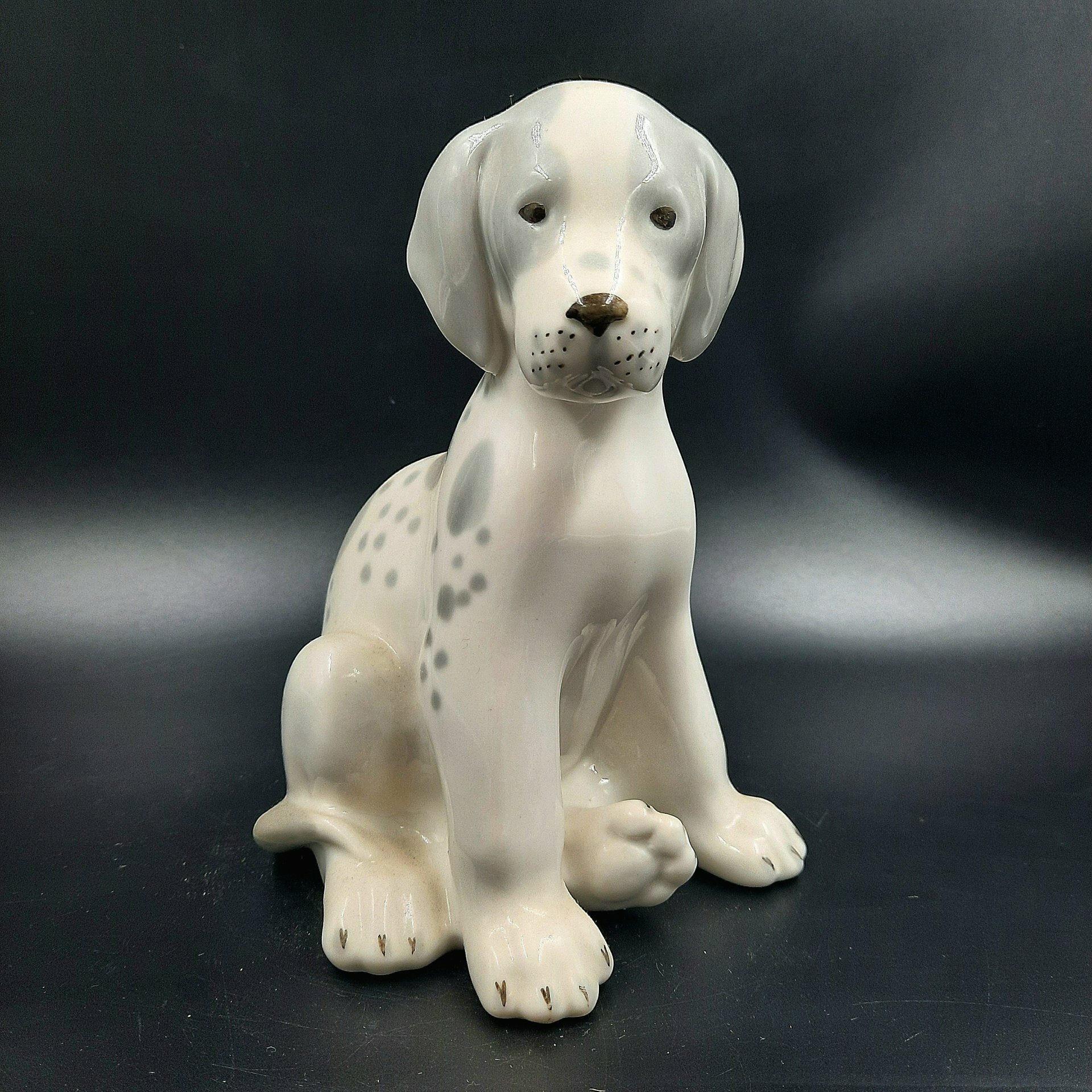 Статуэтка "Далматинец" ("Щенок мраморного дога"), фарфор, роспись